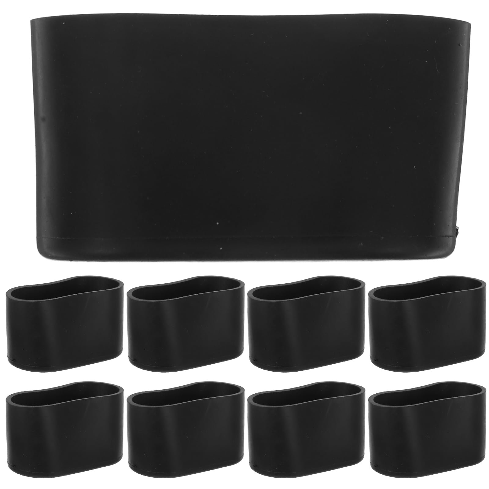 WORGEOUS 16Pcs Black Chair Leg Caps Chair Leg Sliders for Carpet Oval ...