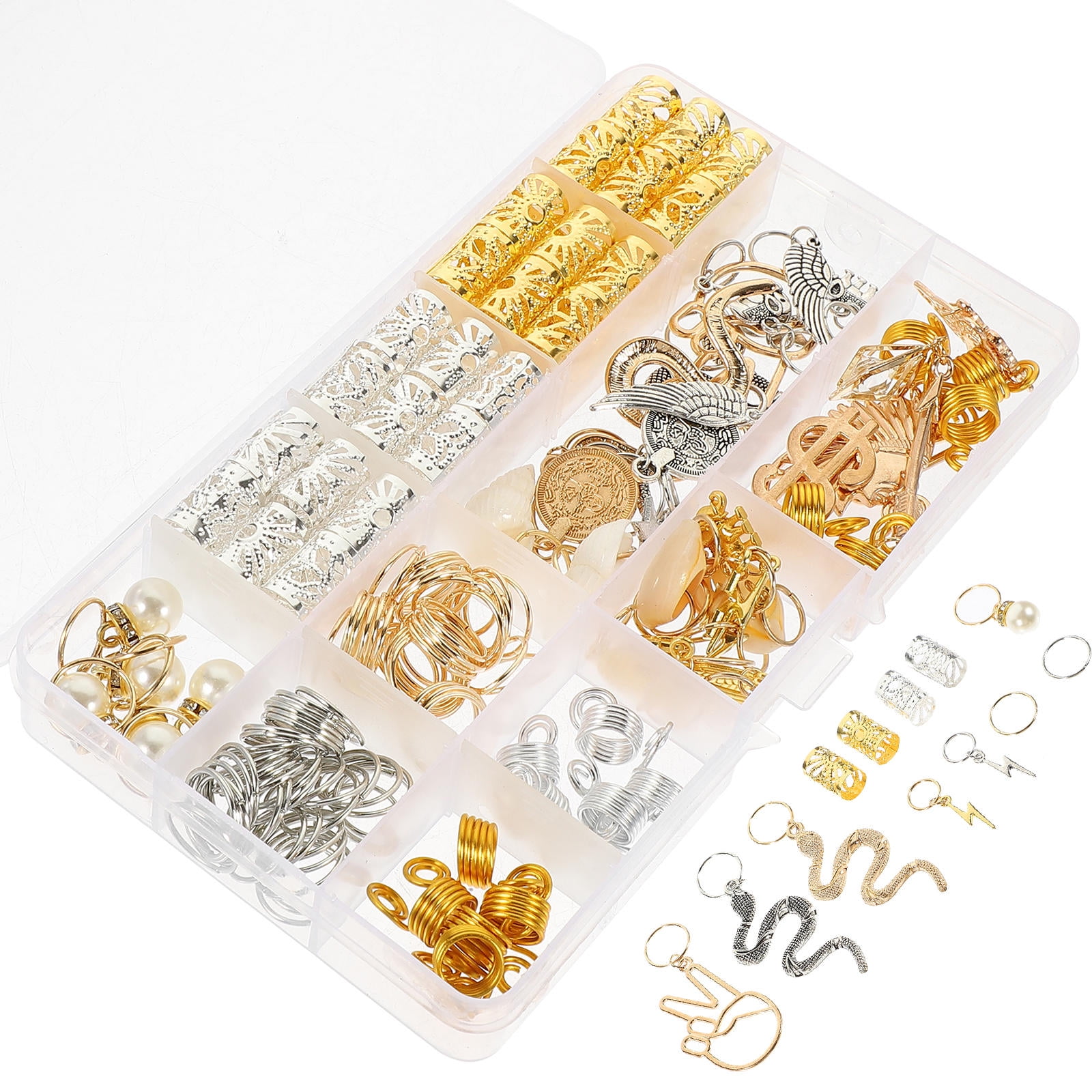 WORGEOUS 173Pcs Golden Metal Braid Hair Accessories Braiding Hair ...