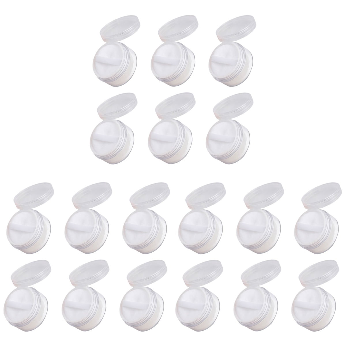WORGEOUS 18 Pcs Portable Powder Box Clear Travel Powder Container with ...
