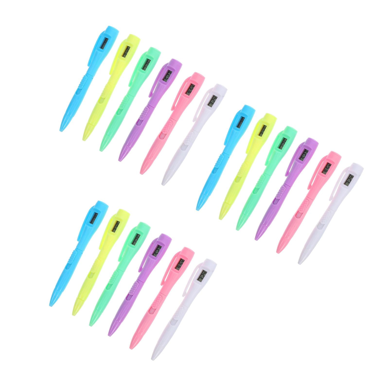 WORGEOUS 18 pcs Ballpoint Pen with Clock Digital Watch Pen Ballpoint ...