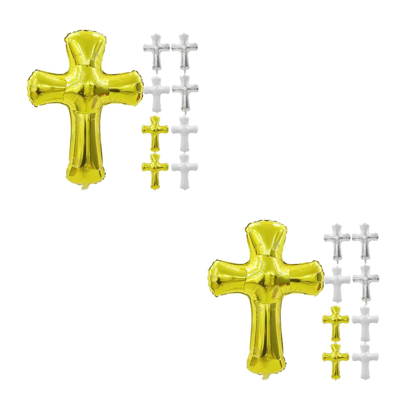 WORGEOUS 18 pcs Cross Shape Balloon Huge Cross Helium Balloon Jumbo ...