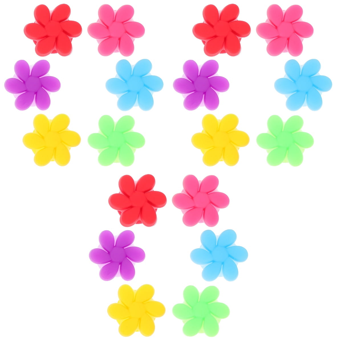 WORGEOUS 18 pcs Flower Shape Silicone Drink Markers Wine Glass Charm ...
