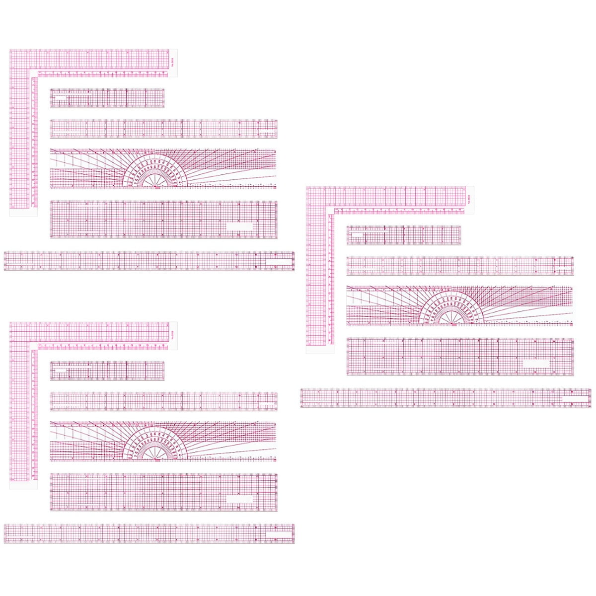 WORGEOUS 18 pcs Professional Sewing Ruler Clothing Ruler Square Ruler ...