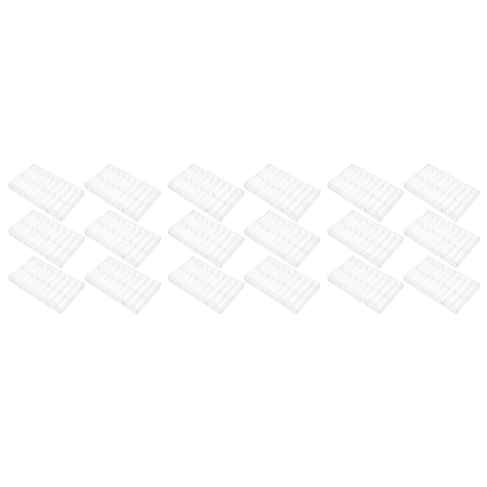 WORGEOUS 18 pcs Spare Parts Organizer Box Clear Plastic Case For Watch ...