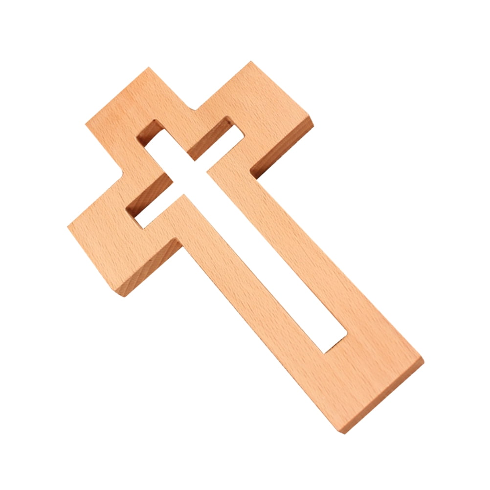 GOOHOCHY Beige Hollow Cross Decoration with Hanging Loop for Home ...