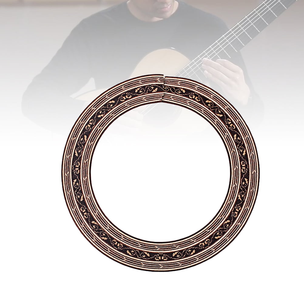 WORGEOUS 1Pack Guitar Inlay Sound Hole Stickers 3.5in Inlay Strip Brown ...