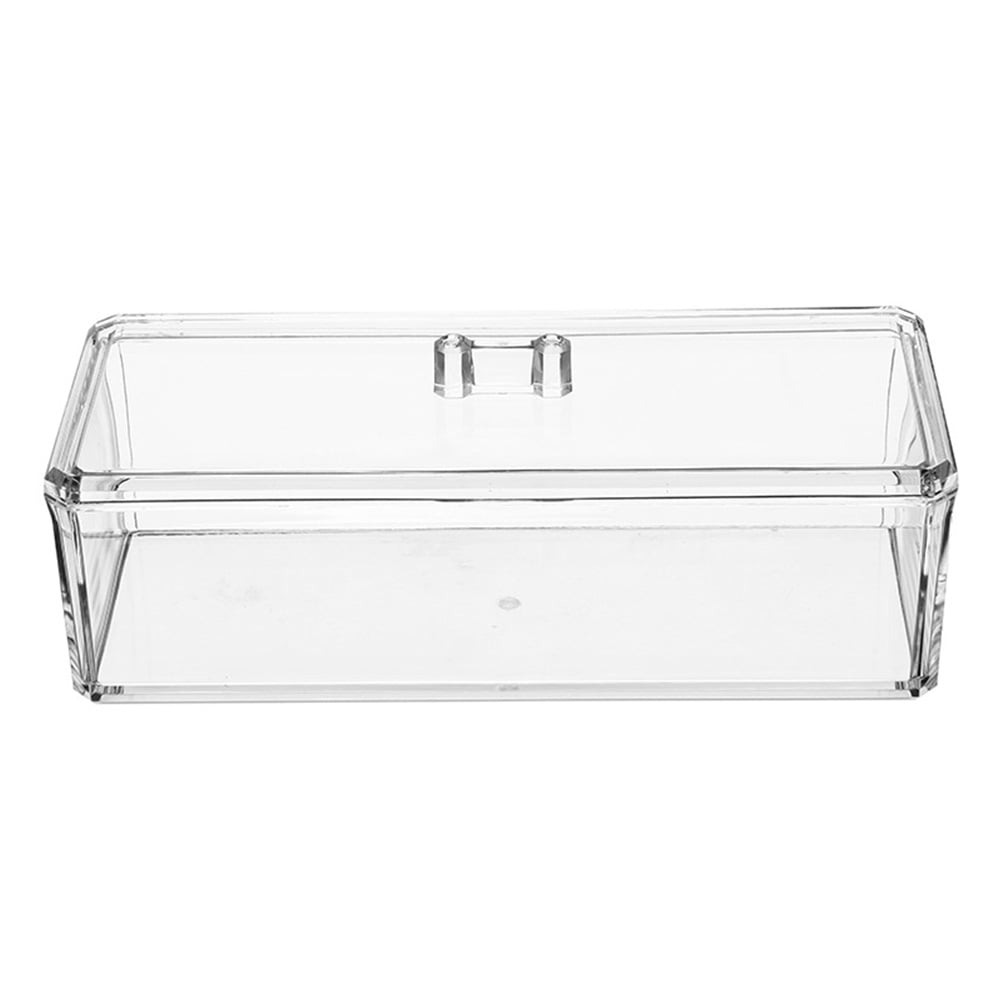 WORGEOUS 1Pcs 9.3x3.7x3.5in Cosmetics Box Silver Transparent Makeup ...