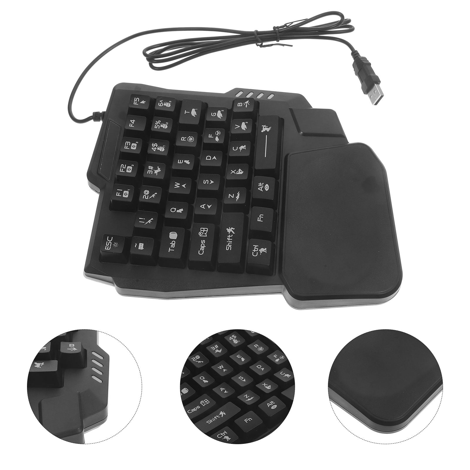 BESTYASH Computer Game Keyboard Black 35 Keys Backlit Gaming Keyboard ...