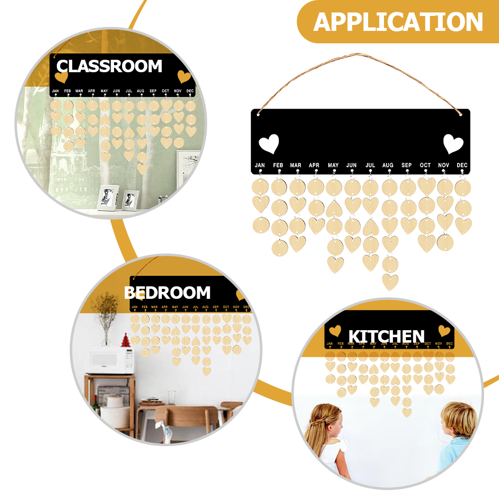 WORGEOUS 1Set DIY Design Simple Assembly Birthday Calender Hanging ...