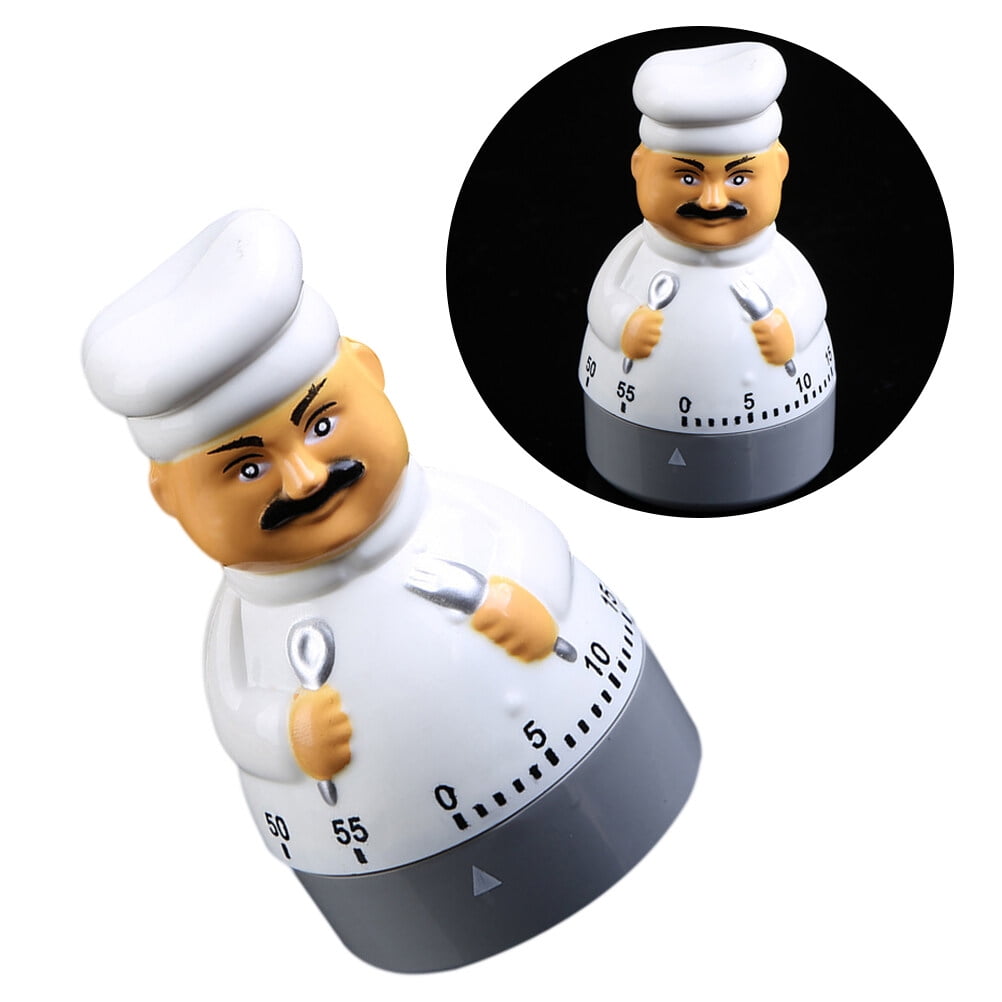WORGEOUS 1pc Kitchen Timers Cartoon Chef Shape Plastic Count-down Timer ...