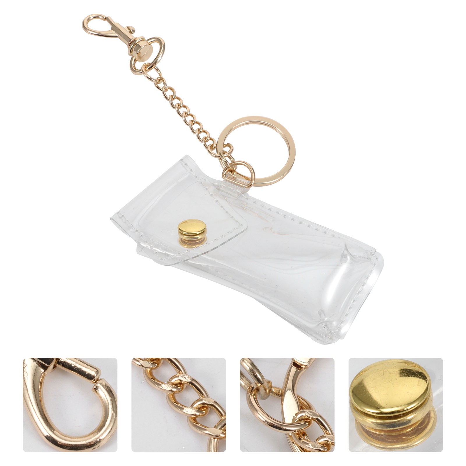 WORGEOUS 1pc PVC Hanging Storage Pouch Key Ring Lipstick Leather Key ...