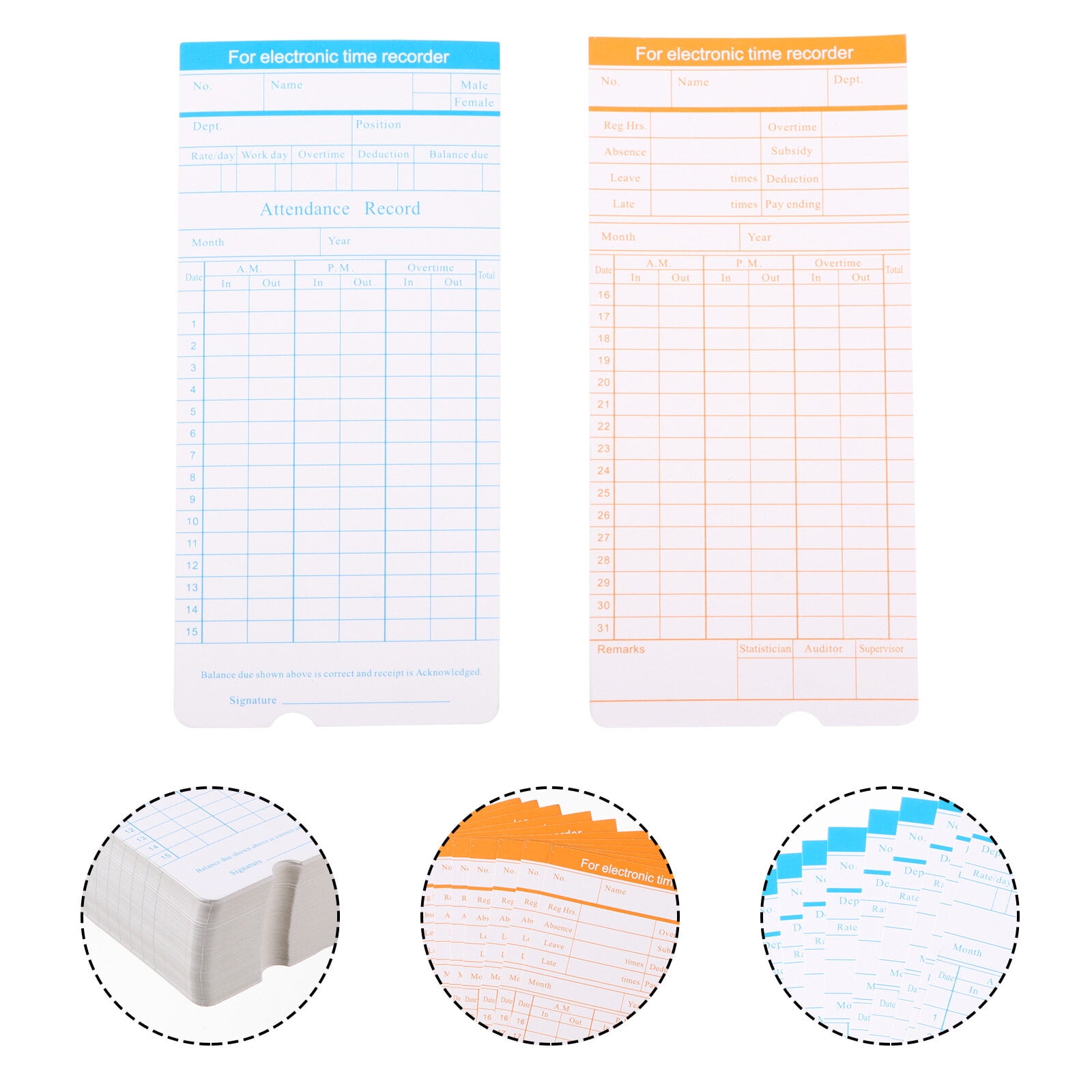 WORGEOUS 1set Cards For Office Cardboard Attendance Cards With Simple ...