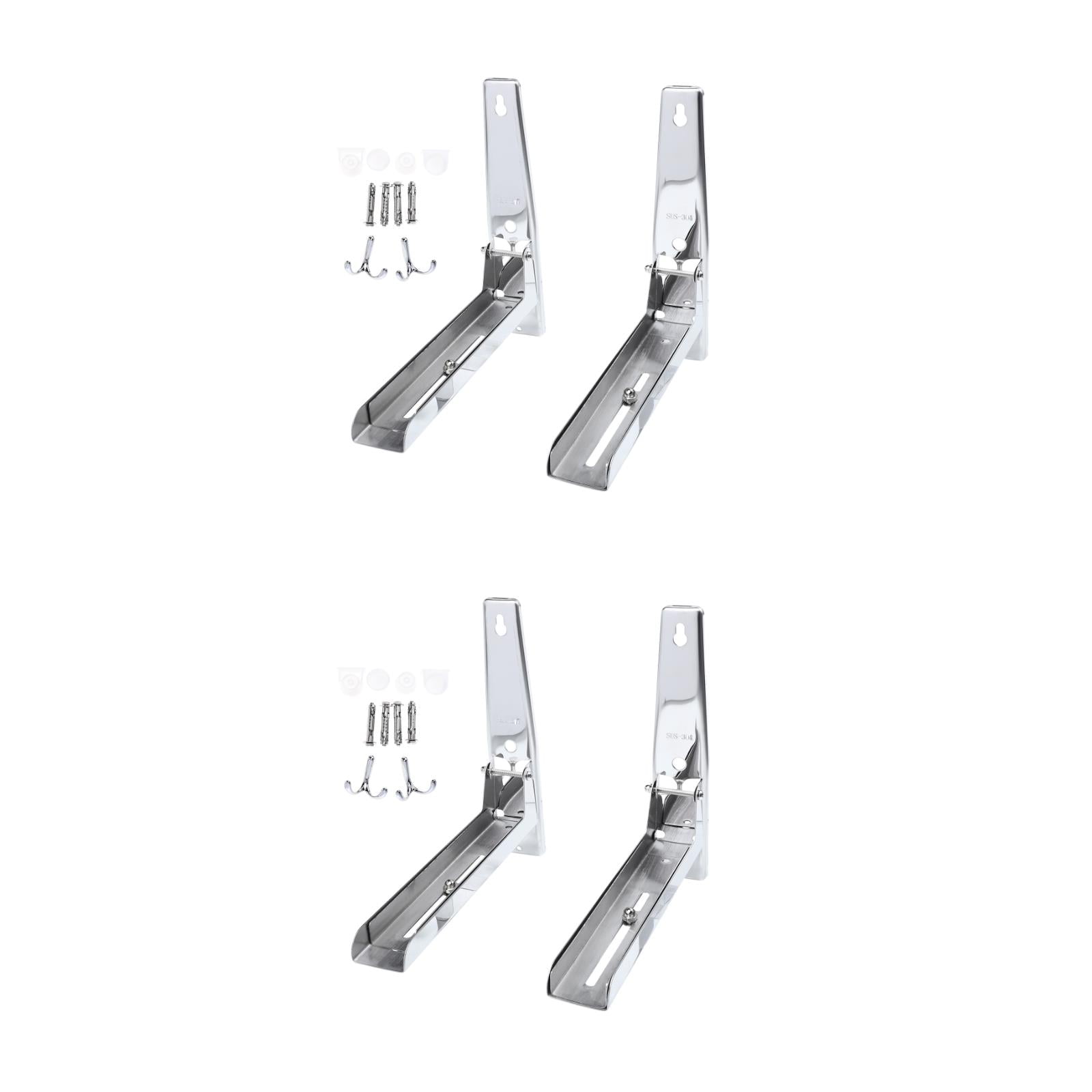 WORGEOUS 2 Pairs Stainless Steel Microwave Wall Mount Brackets ...