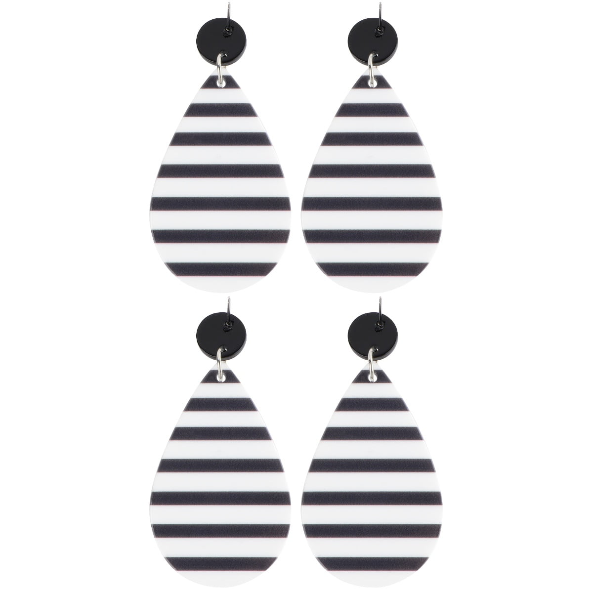 WORGEOUS 2 Pairs Stripes Earring Plastic Earing Acrylic Eardrop Earbob ...