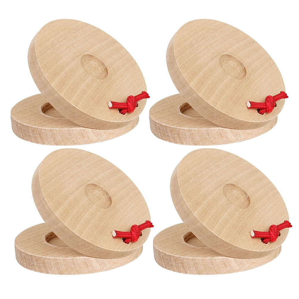 WORGEOUS 2 Pairs of Percussion Instruments Wood Castanets Wooden ...