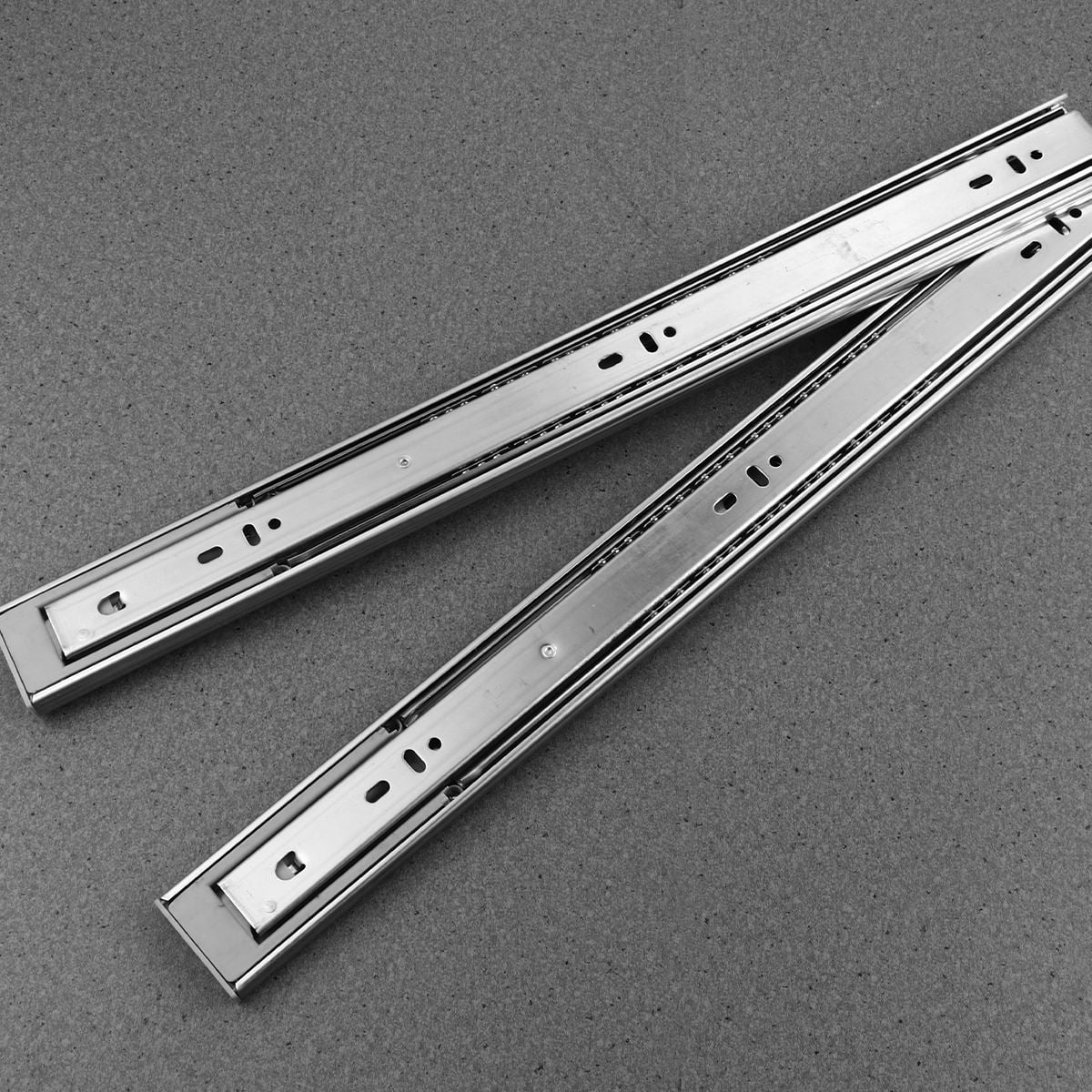 WORGEOUS 2 Pcs 3 Section Self-lock Drawer Slides 18 Inches 450mm Mute ...