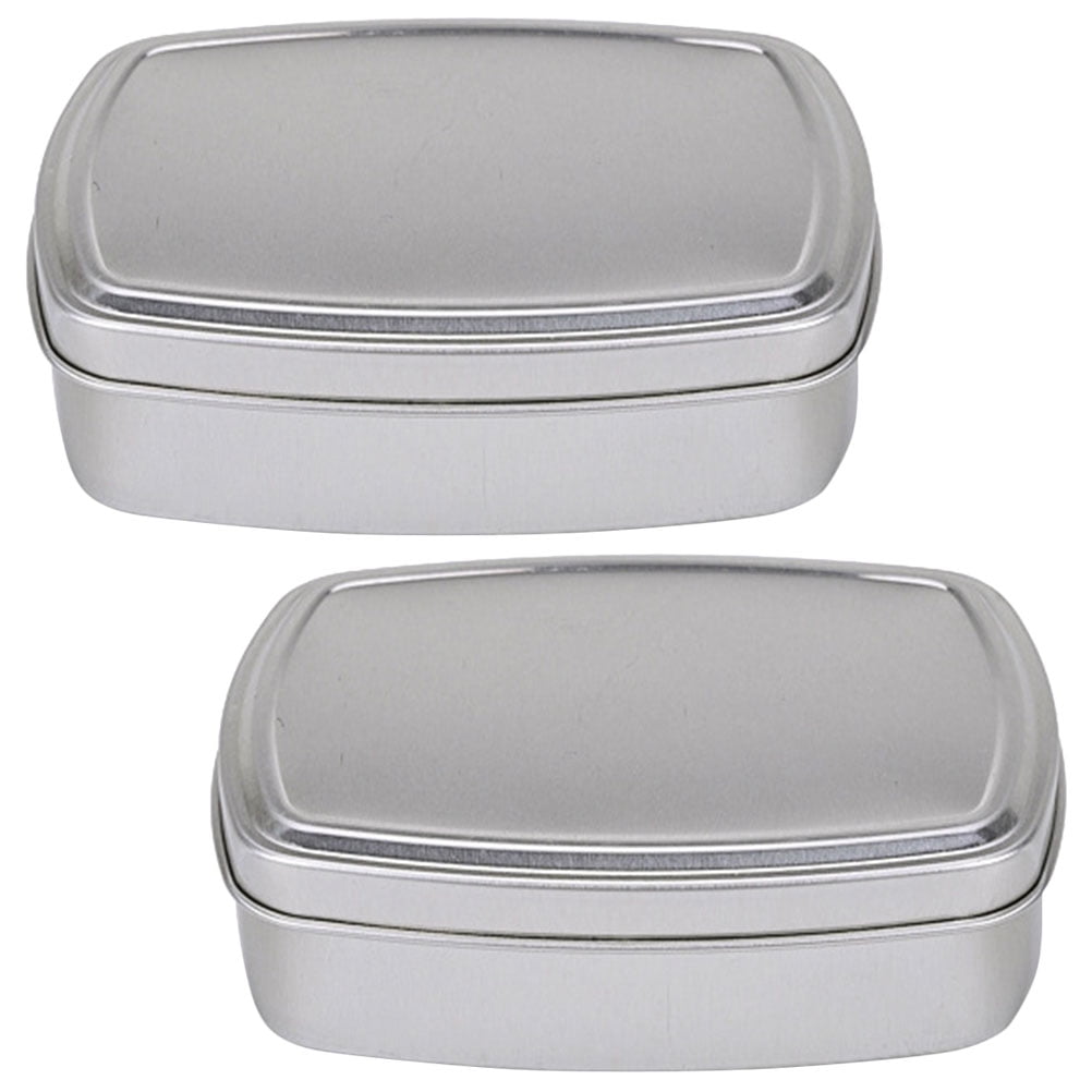 WORGEOUS 2 Pcs Aluminum Soap Box Travel Dish Holder Balm Storage Jars ...