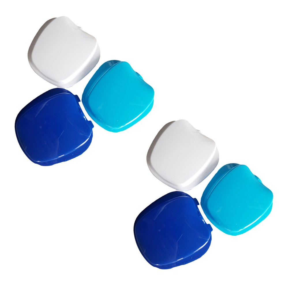 WORGEOUS 2 Pcs Denture Case Retainer Titanium Leak-proof Cleaner ...