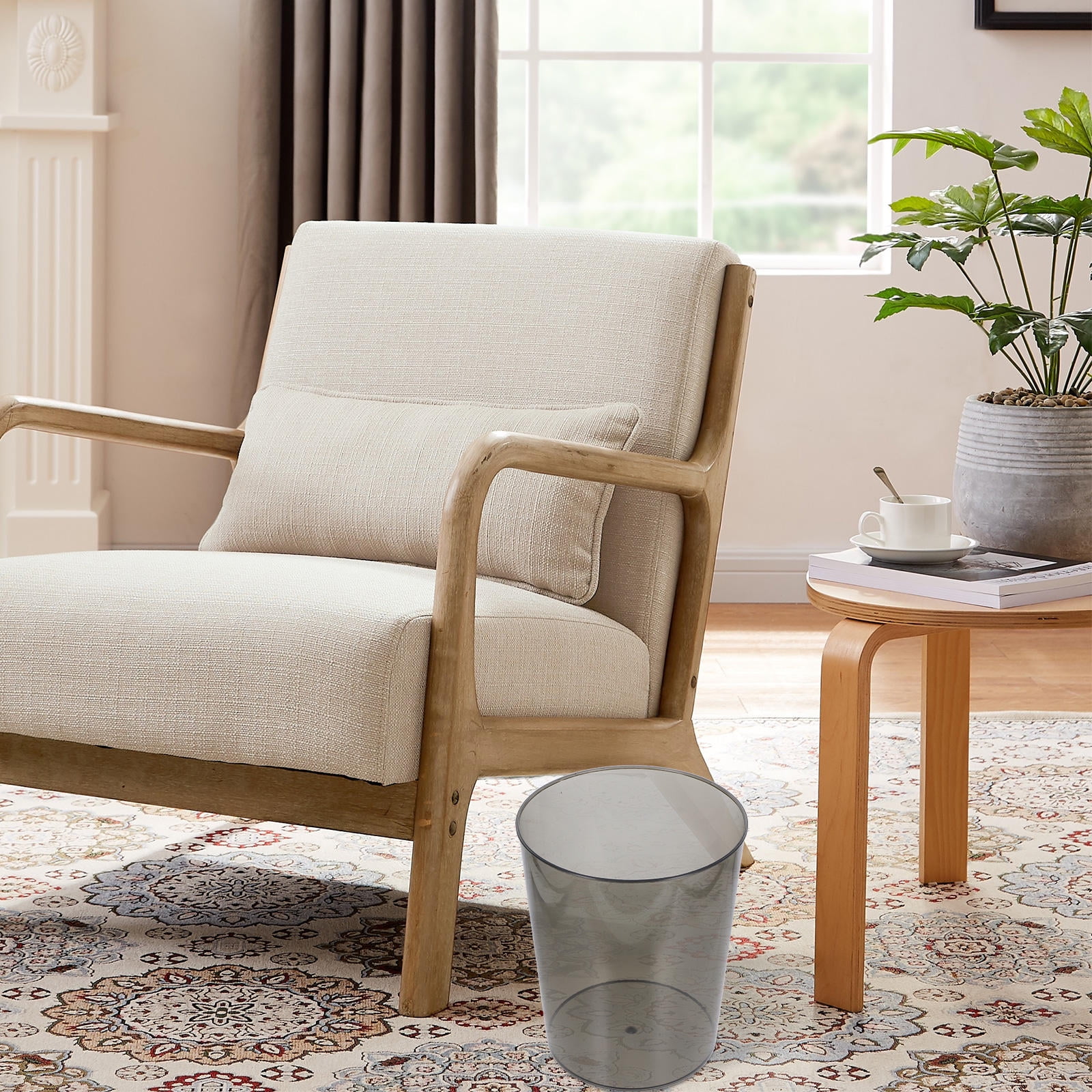 WORGEOUS 2-Pack Dual Compartment Transparent Trash Can Storage Buckets ...