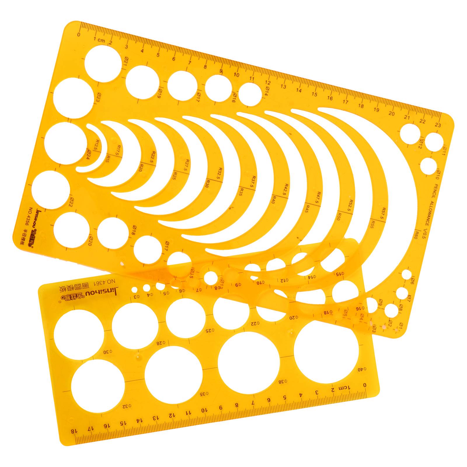 WORGEOUS 2 Pcs Geometric Drawing Ruler Measuring Round Stencil ...