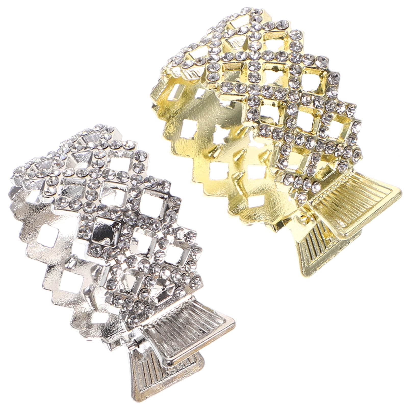 WORGEOUS 2 Pcs Hair Claw Clips Medium Decorative Silver Charms Bulk ...