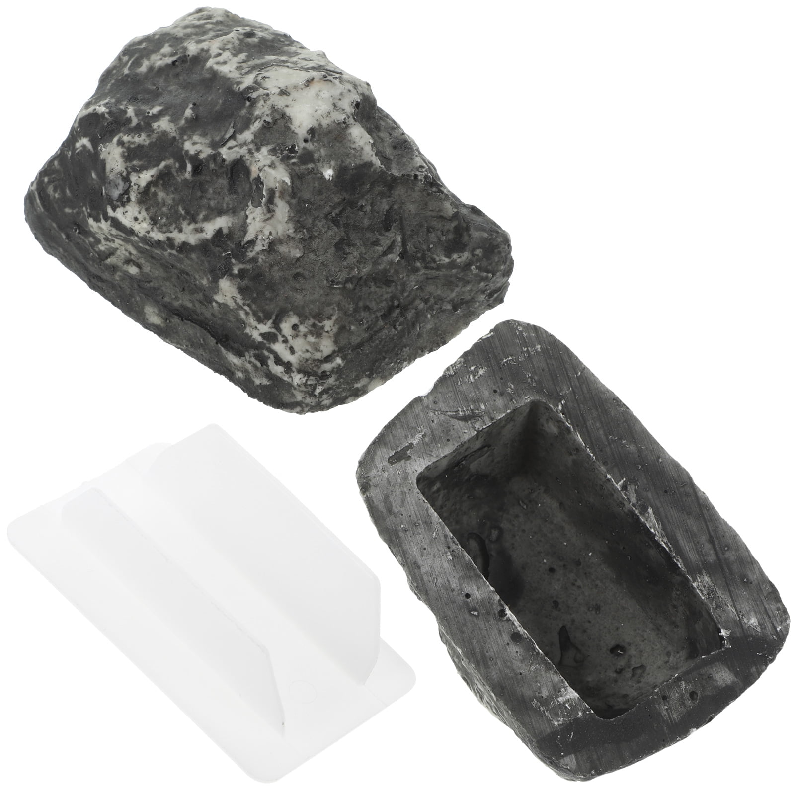 WORGEOUS 2 Pcs Lockable Secret Compartment Items Stone Key Box 8.2X5 ...