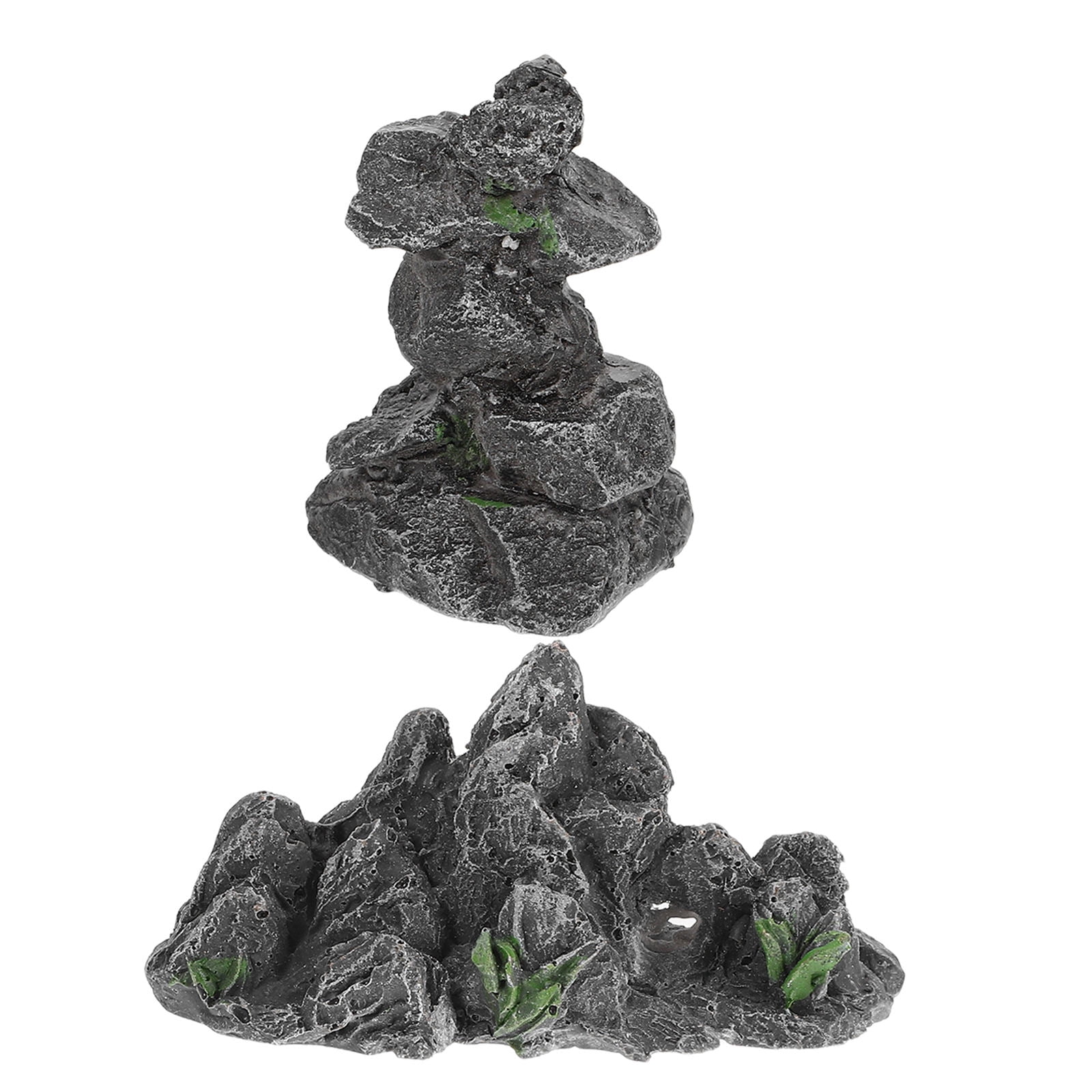 WORGEOUS 2 Pcs Miniature Rockery Statue Resin Miniature Artificial ...