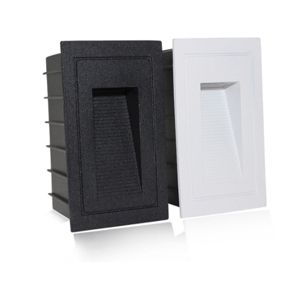 WORGEOUS 2 Pcs Recessed Stair Light Solar Lights Decking Powered Black ...