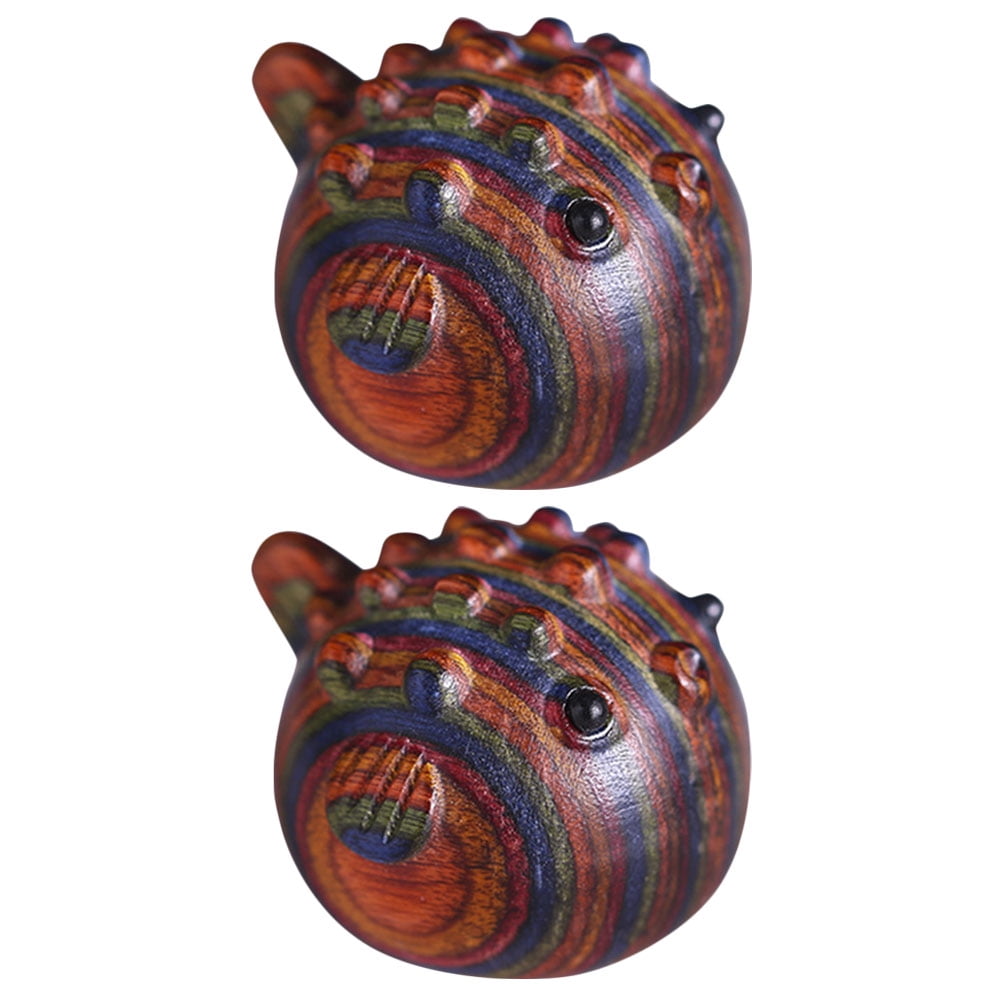 WORGEOUS 2 Pcs Sea Window Stickers Wooden Puffer Fish Home Decor Child ...