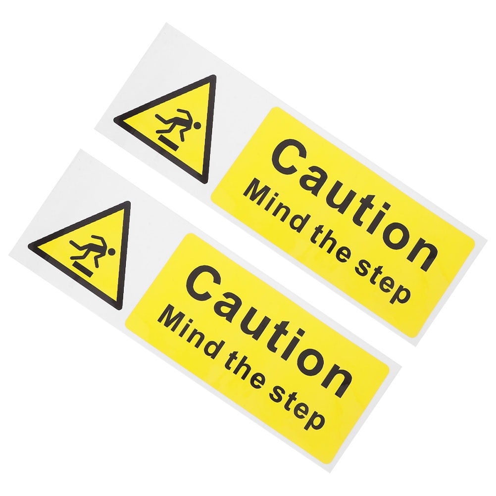 WORGEOUS 2 Pcs Waterproof Caution Stickers For Indoor Stairs Self ...