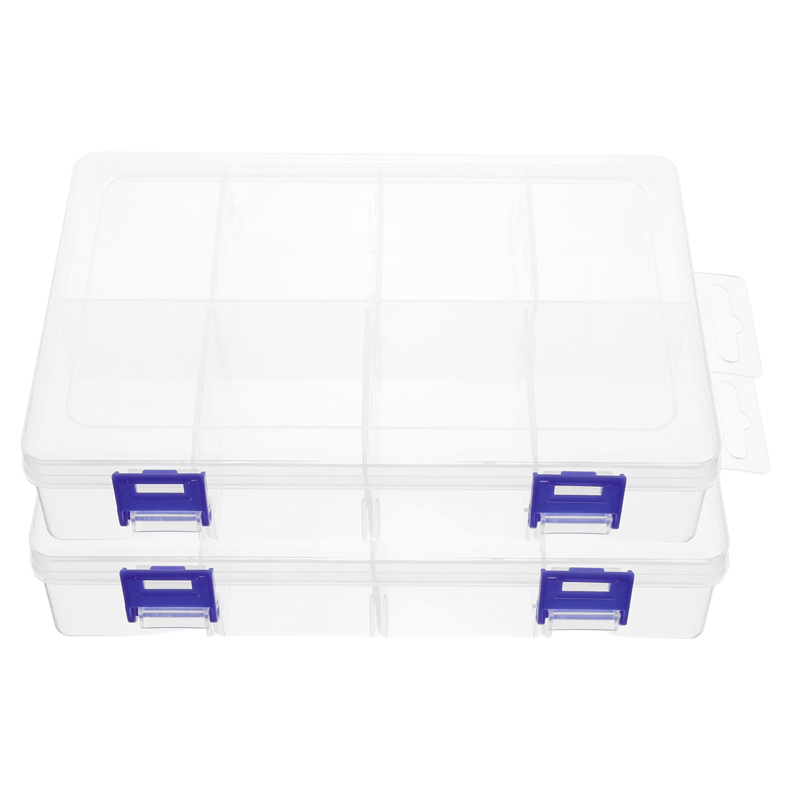 WORGEOUS 2 Pcs Wear-Resistant Tool Storage Box 8 Grids Clear Plastic ...