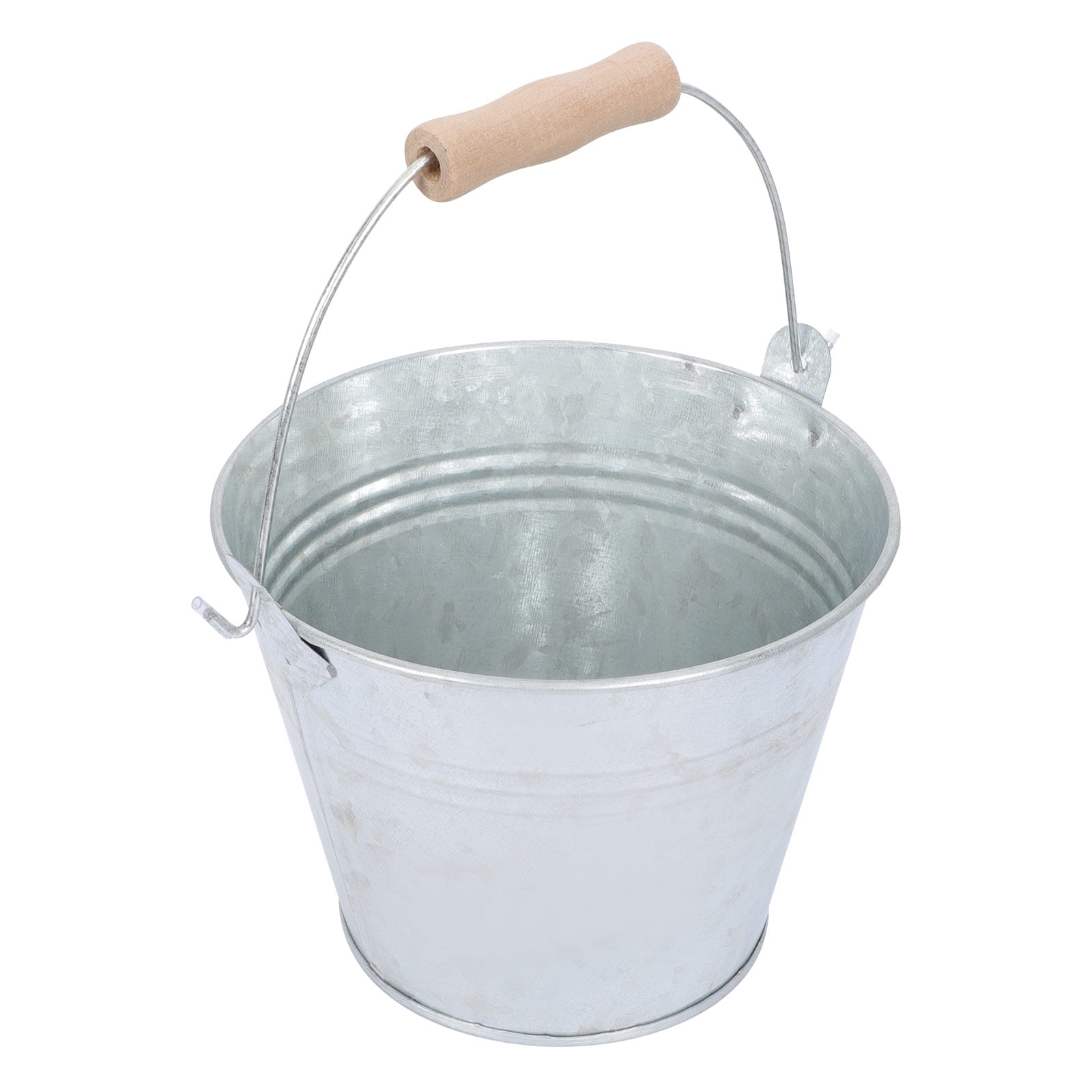 WORGEOUS 2 Pcs Wooden Handle Bucket Mini Iron Craft Silver Tin Pails ...