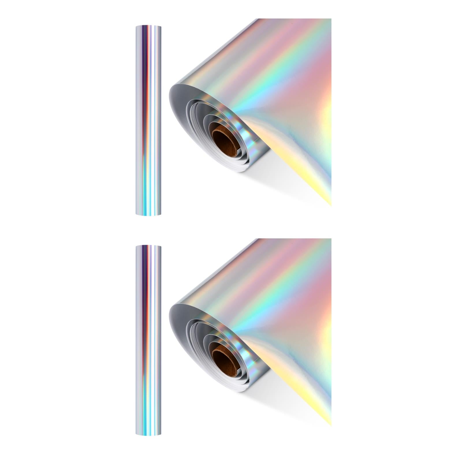 WORGEOUS 2 Rolls Permanent Vinyl Transfer Vinyl Adhesive Vinyl Holographic Vinyl Transfer Film ...