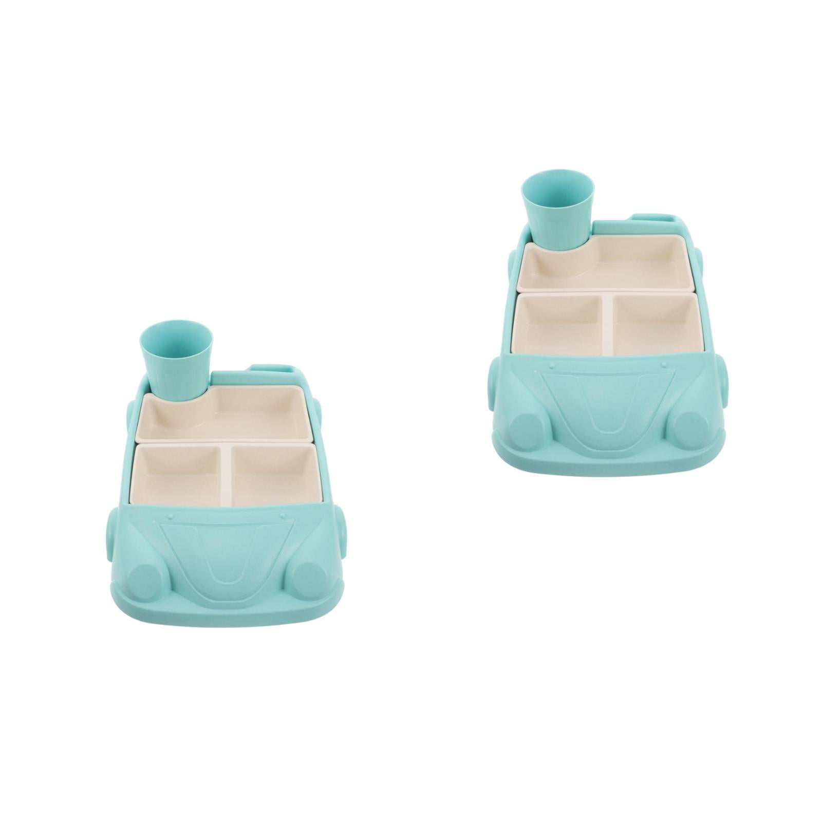 WORGEOUS 2 Sets Bamboo Divided Plate Toddler Bamboo Plate Divided Food ...