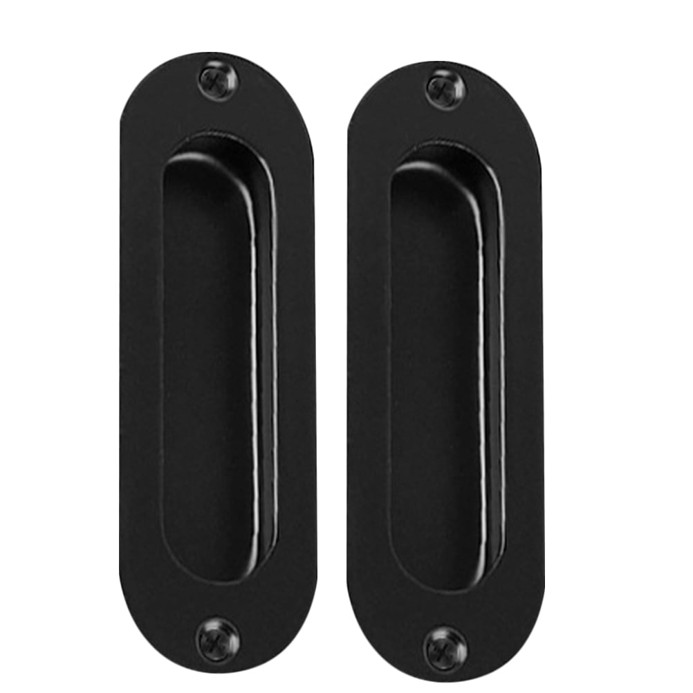 WORGEOUS 2 Sets Barn Door Handle Through Finger Pull Handles Nickel ...