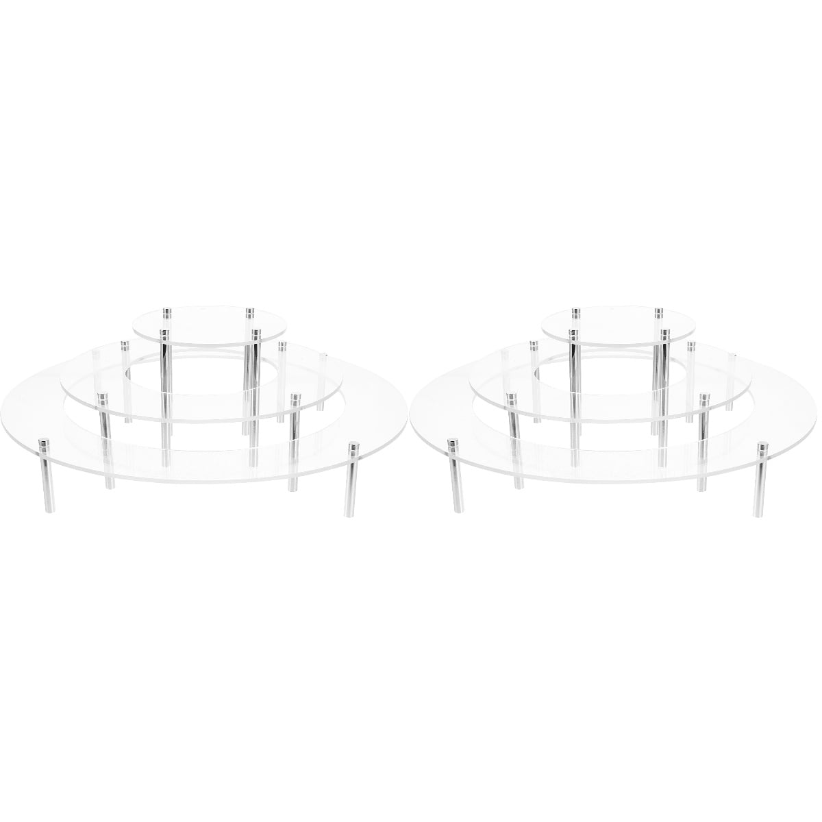 WORGEOUS 2 Sets Clear Acrylic Cake Stands Cupcake Dessert Table Display ...