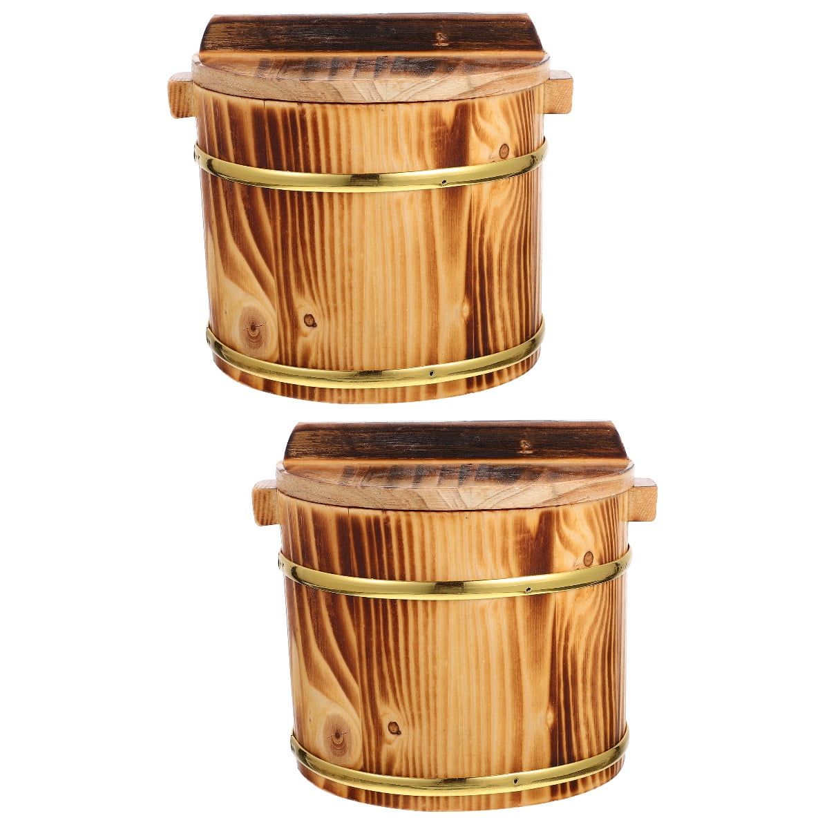 WORGEOUS 2 Sets Cooked Rice Bucket Sushi Rice Storage Holder Wood Rice ...