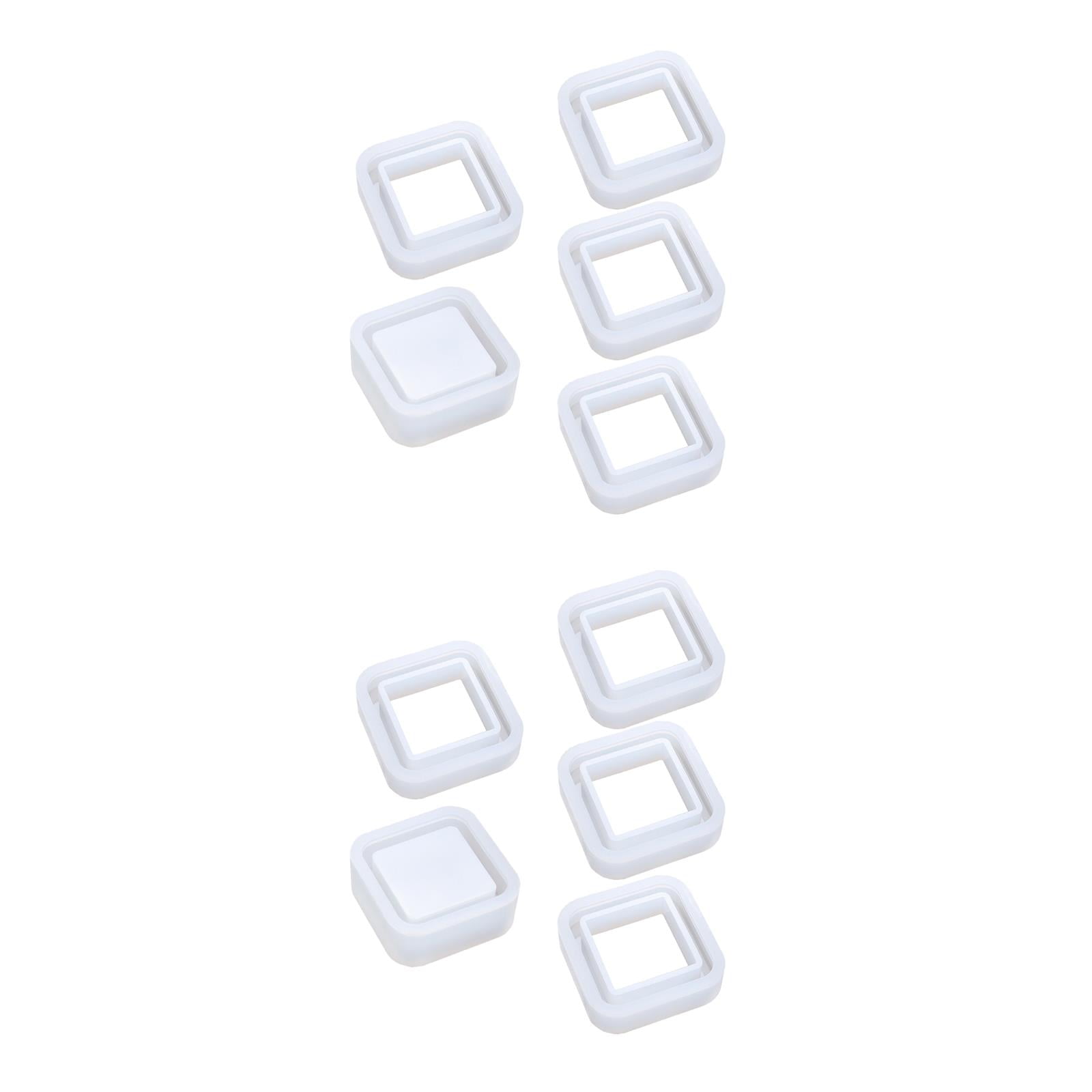 WORGEOUS 2 Sets DIY Plant Pot Molds Silicone Square Stacked Frame Molds ...