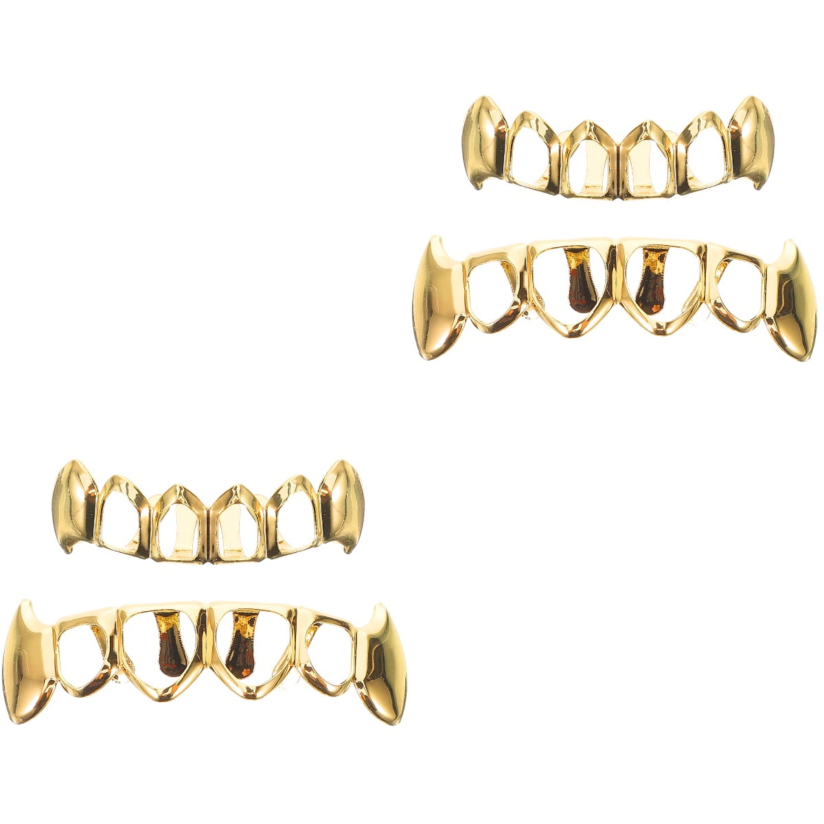 WORGEOUS 2 Sets Hip Hop Teeth Grills Braces For Teeth Metal Teeth ...