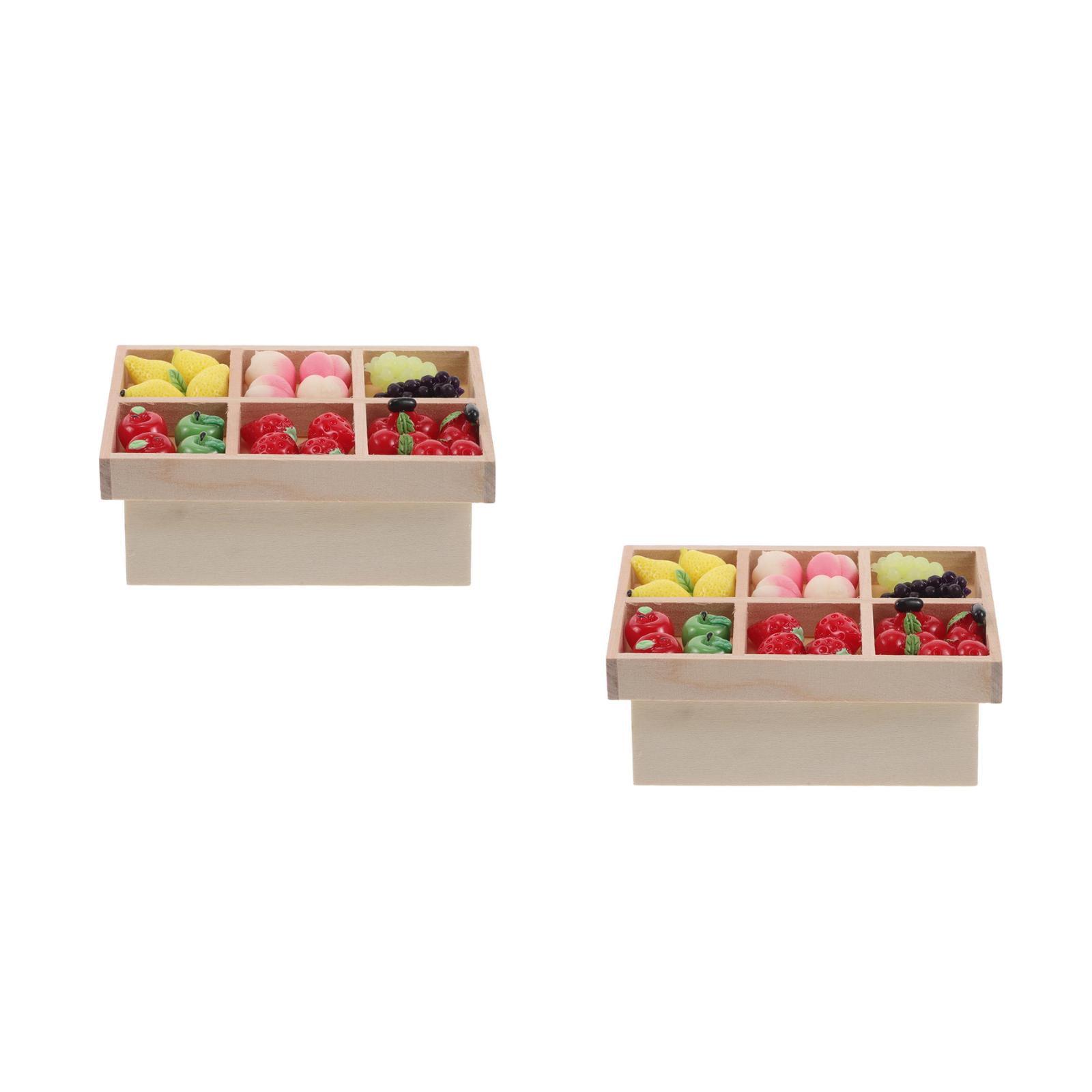 WORGEOUS 2 Sets Miniature Wooden Display Rack Dollhouse Shelf With ...