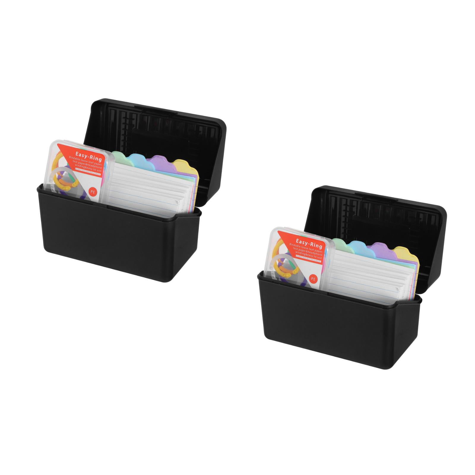 WORGEOUS 2 Sets of Multi-Function Index Card Organizer Box with Memo ...