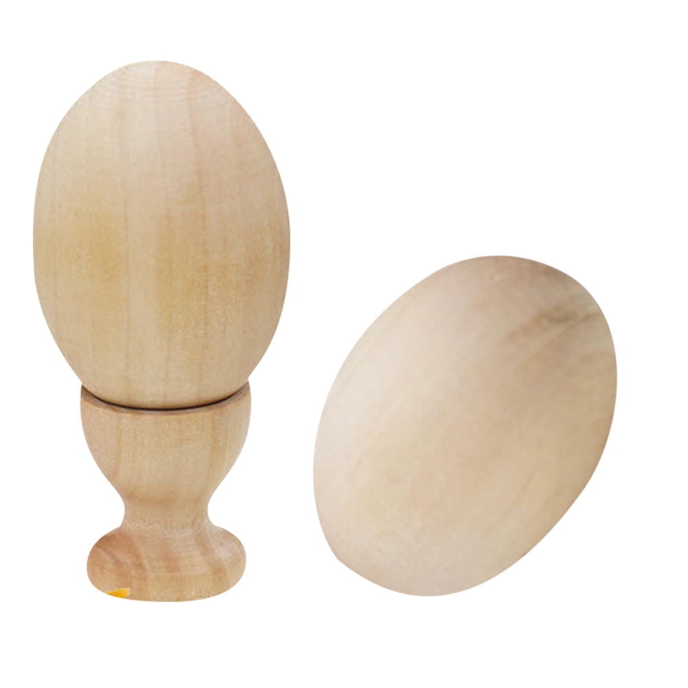 WORGEOUS 2 Sets Painted Wooden Eggs Deviled Fake Toy Bunny Toys for ...