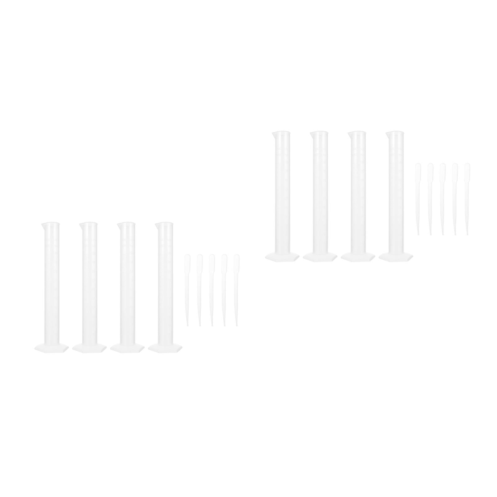 WORGEOUS 2 Sets Plastic Graduated Cylinders 100ml Professional ...