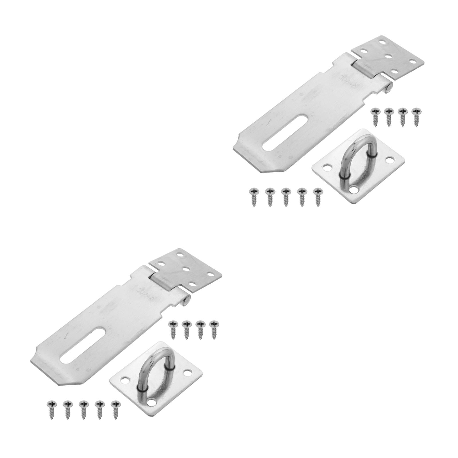 GOOHOCHY HOMEMAXS 2 Sets Heavy Duty Door Padlock Hasp with Screw Stainless Steel Hasp Staple for ...