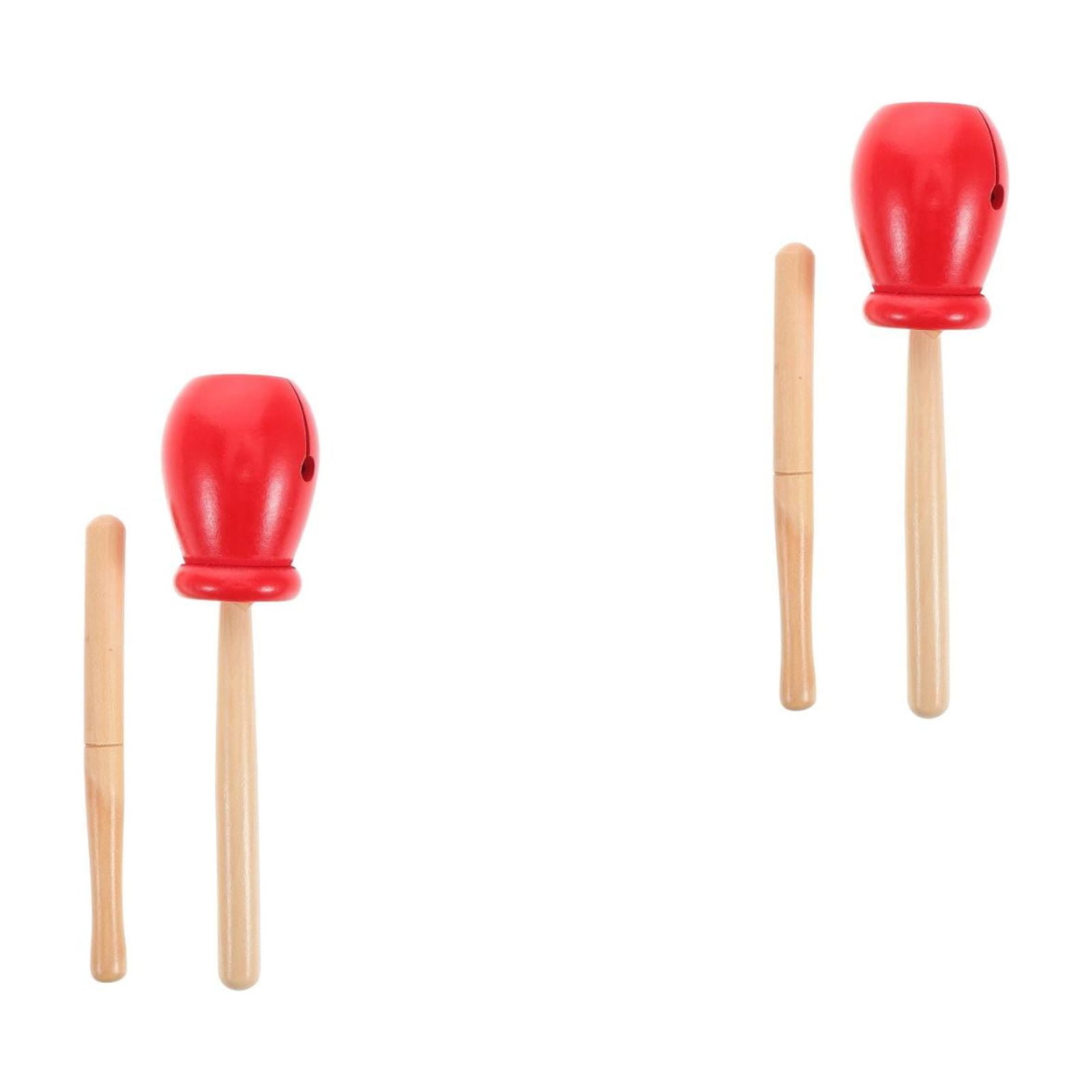 WORGEOUS 2 Sets Wood Rhythm Block Chinese Wooden Clapper with Mallet ...