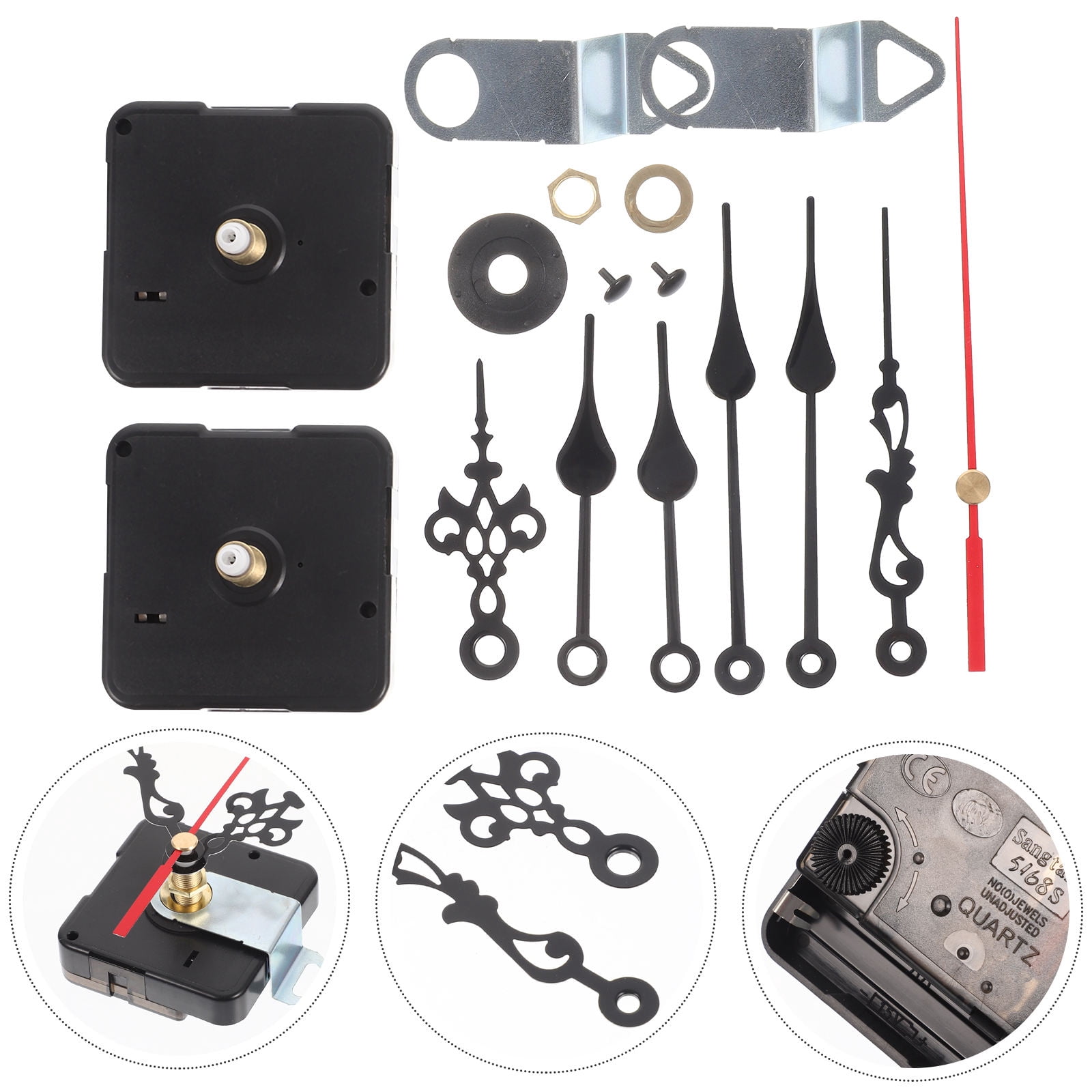 WORGEOUS 2 Sets of Clock Movement Mechanism DIY Clock Parts Clock ...