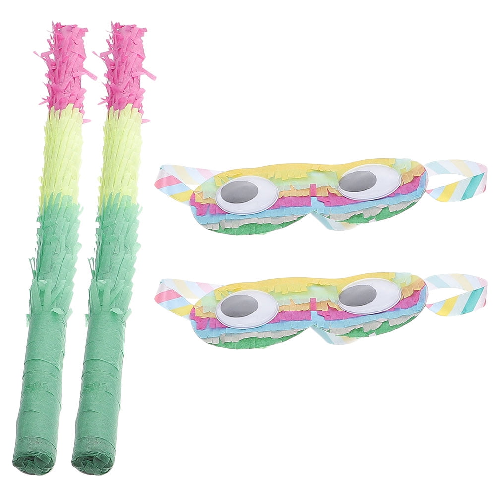 WORGEOUS 2 Sets of Colorful Pinata Stick Pinata Eyeglass Prop Party ...