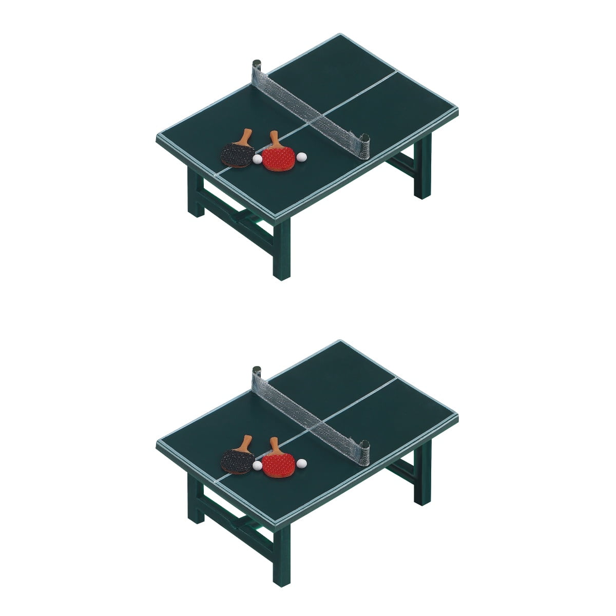 WORGEOUS 2 Sets of Creative Simulation Table Tennis Model Toys Play House Decoration Table ...