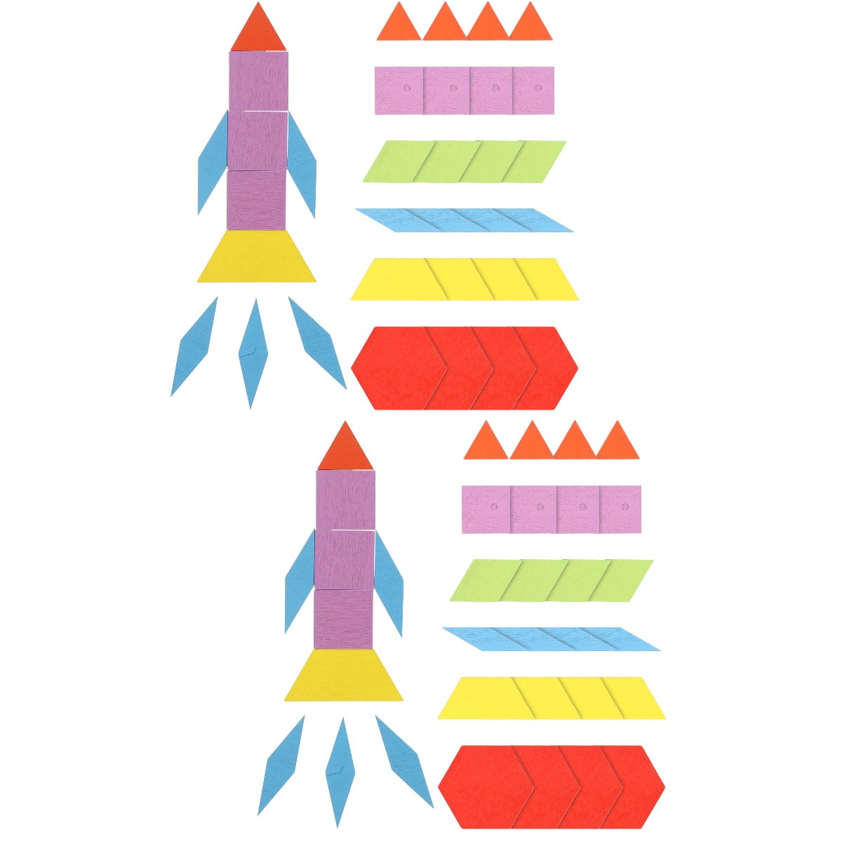 WORGEOUS 2 Sets of Kids Preschool Educational Colorful Puzzle Set ...