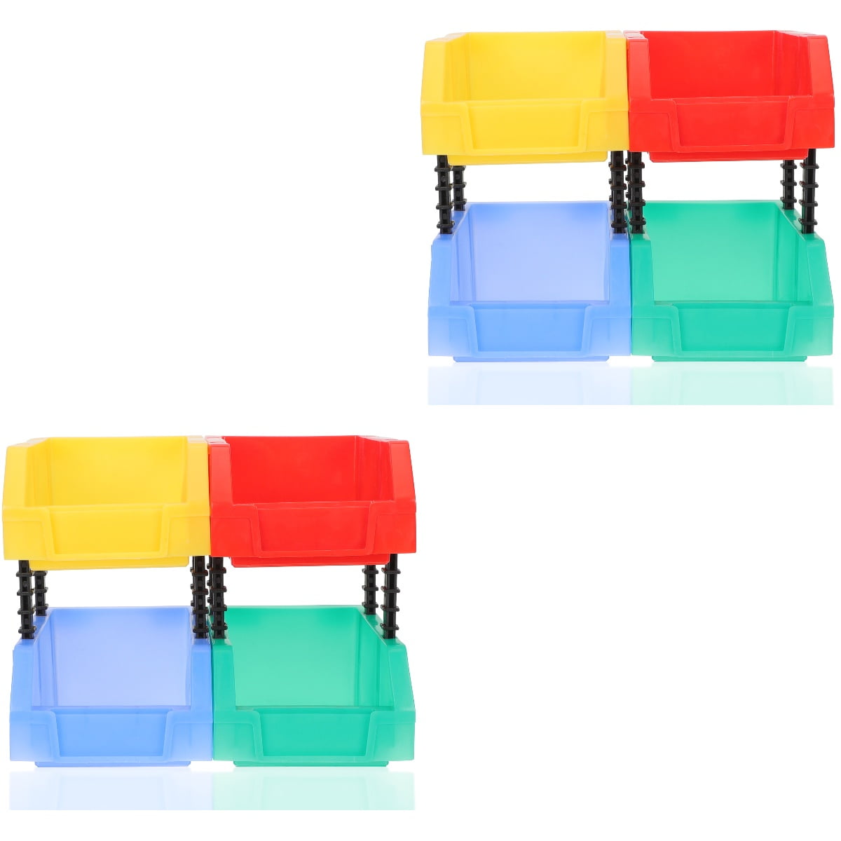 WORGEOUS 2 Sets of Plastic Nesting Shelf Bin Boxes Nesting Shelf ...